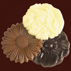 fleurs en chocolat lait/fondant